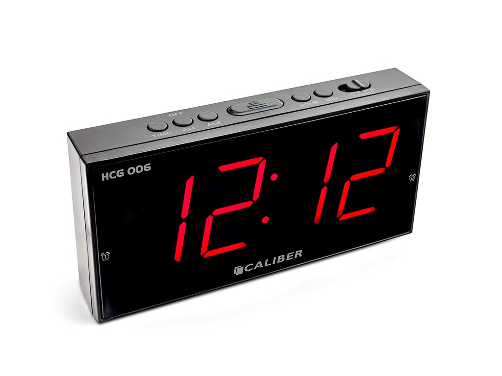 Digital alarm clock with snooze function - Dual alarm clock - Large red ...