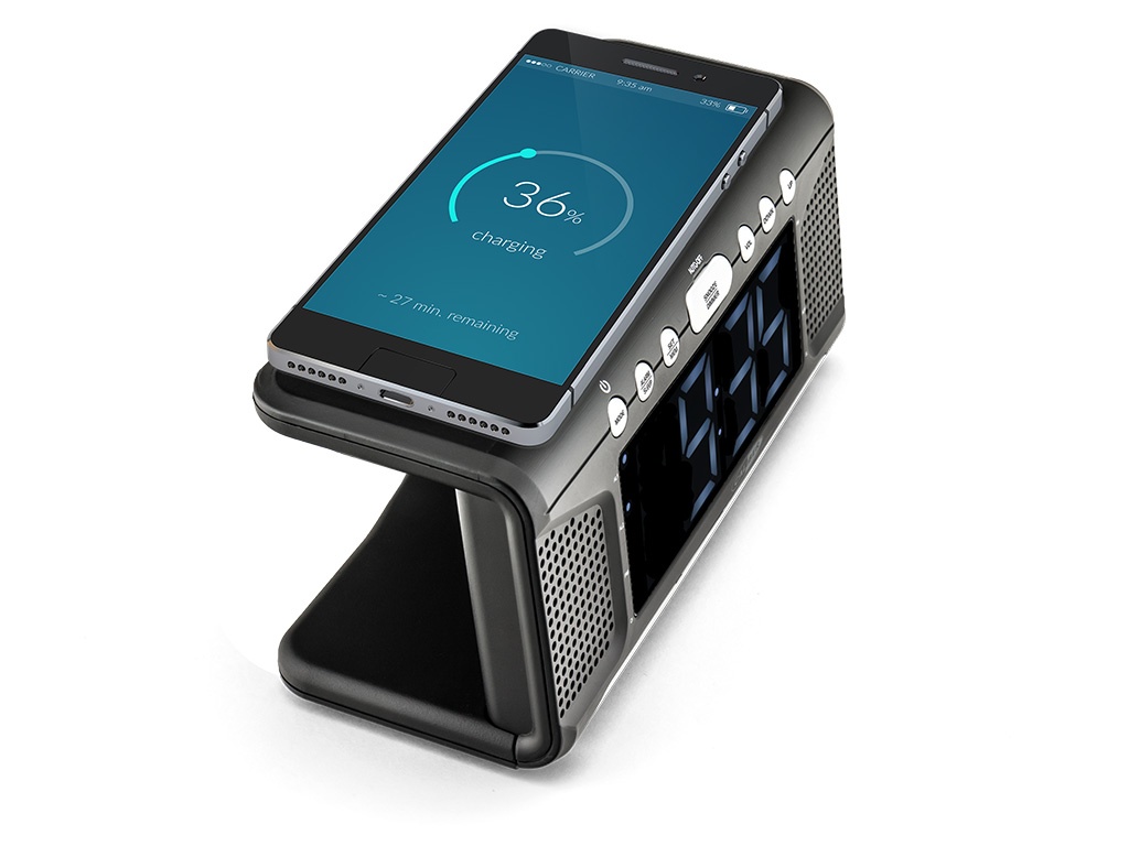 Alarm clock radio with wireless charger and dual alarm - digital alarm ...