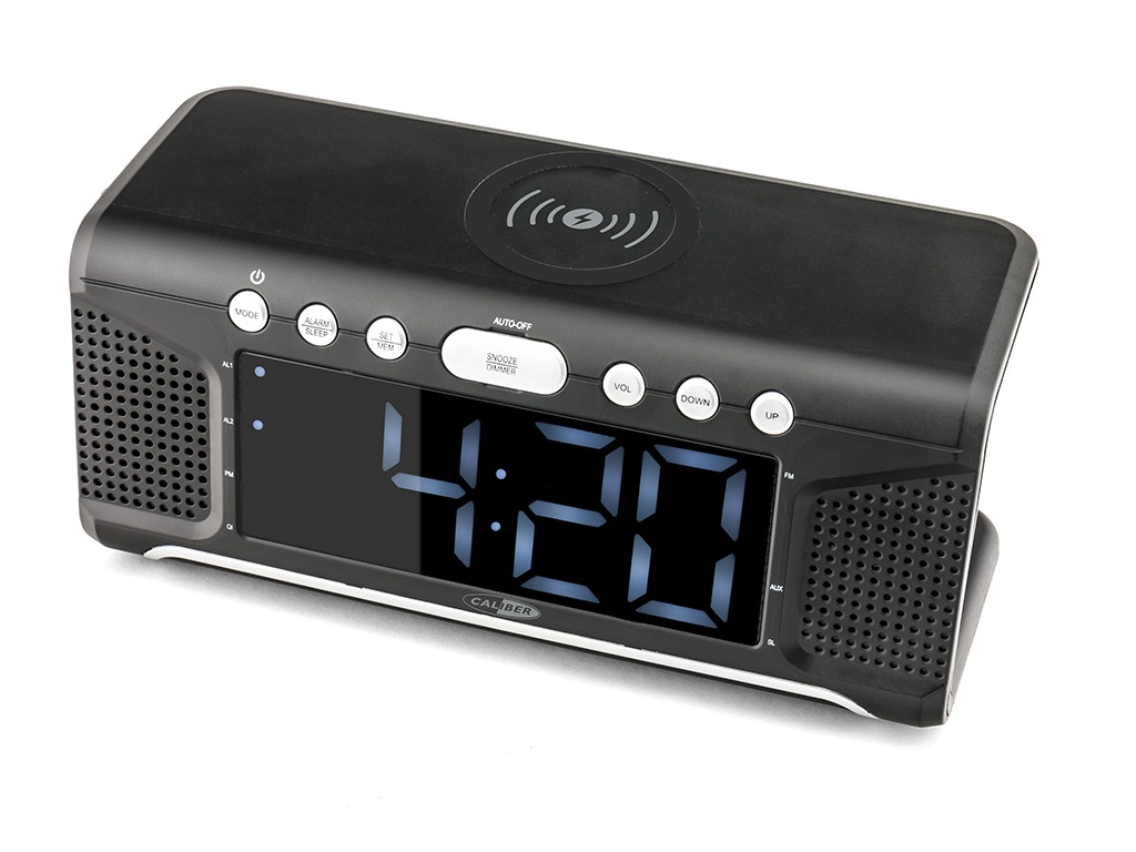Alarm clock radio with wireless charger and dual alarm - digital alarm ...