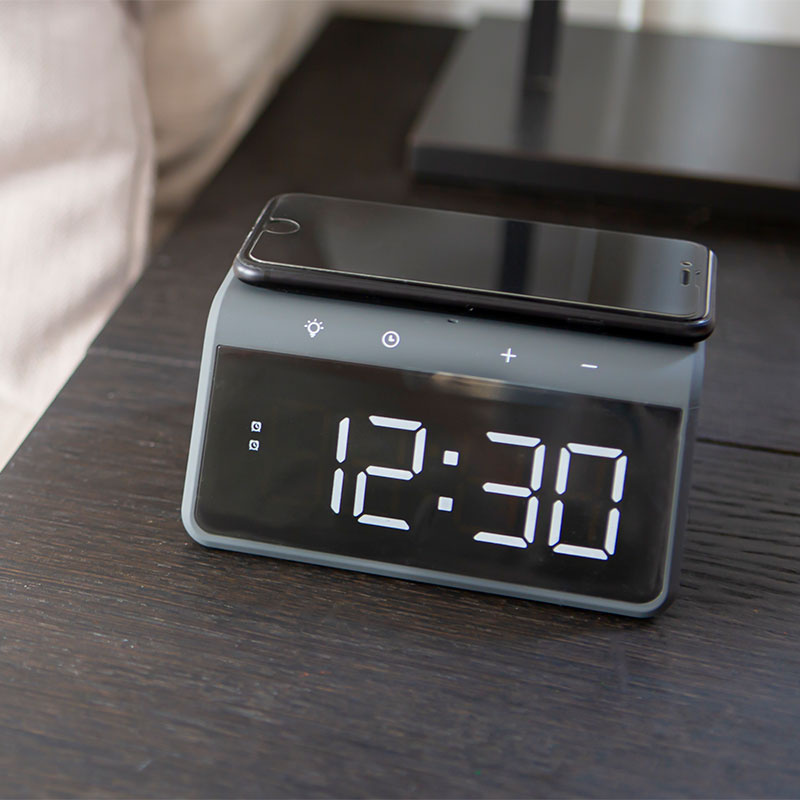 Digital alarm clock - Wireless Phone Charger - Wake Up Light - Space ...