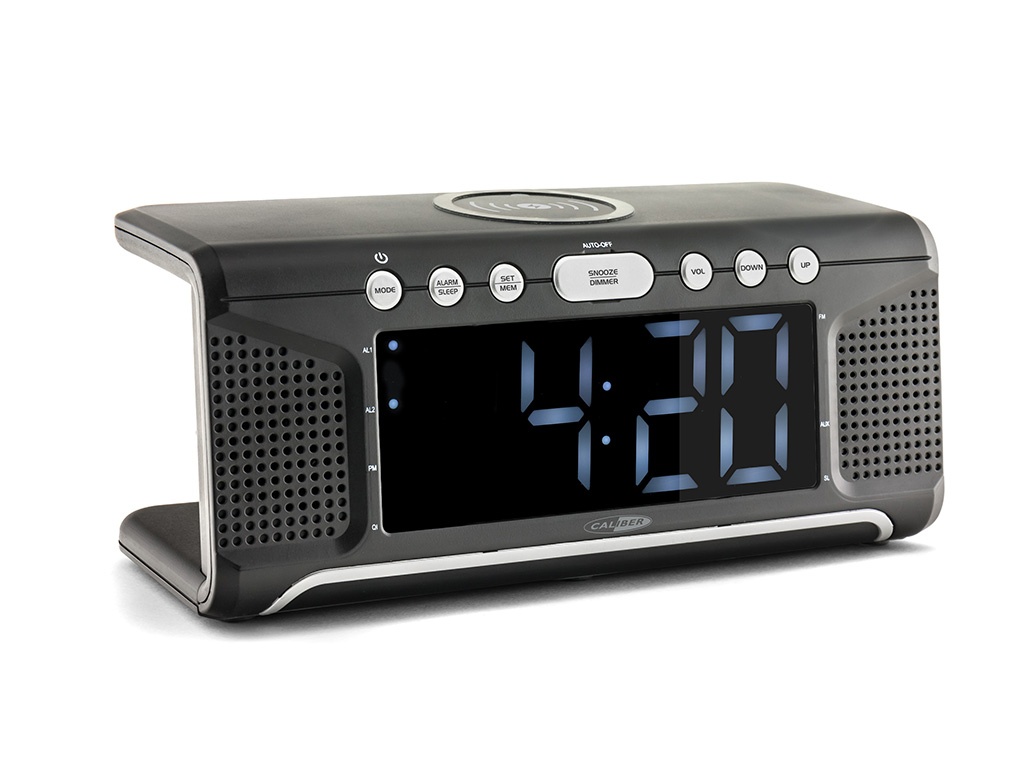 Alarm clock radio with wireless charger and dual alarm - digital alarm ...