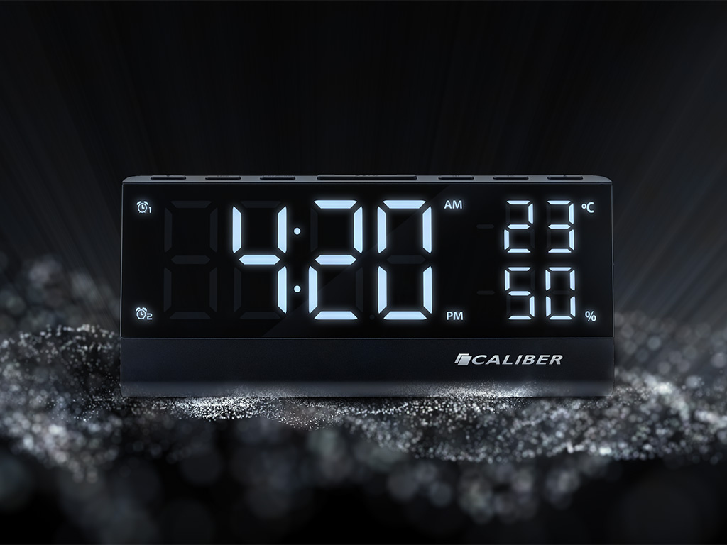 Digital clock radio with FM Radio - Temperature and humidity - Dual ...