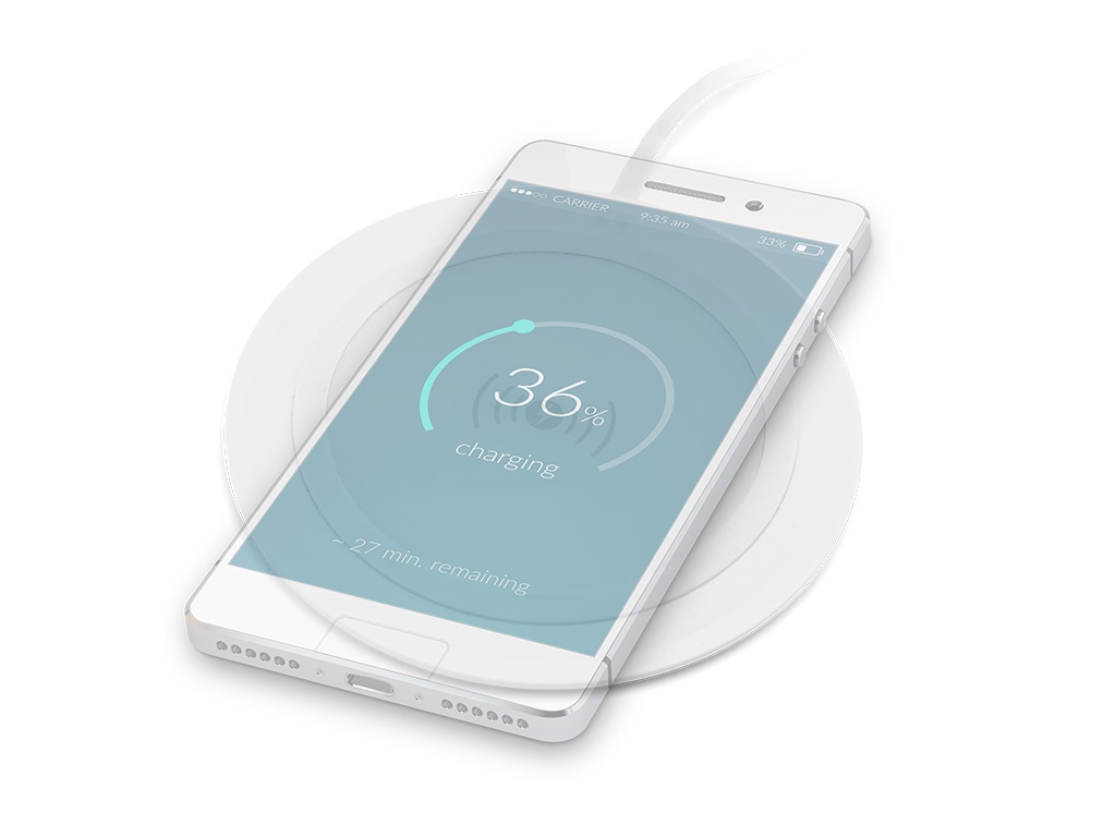Qi Wireless Charger - With Adapter White (PSQ10C-W) | Caliber