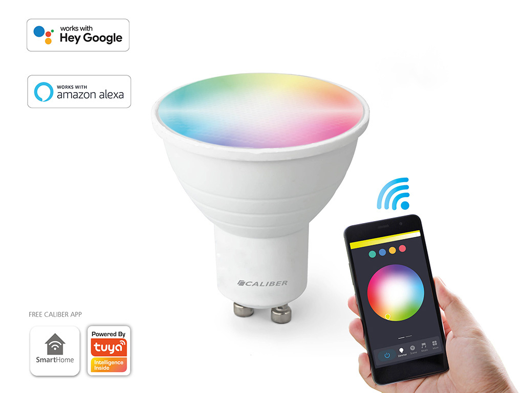 Smart bulb - Loose bulb - GU10 - RGB and White colours (HBT-GU10) | Caliber