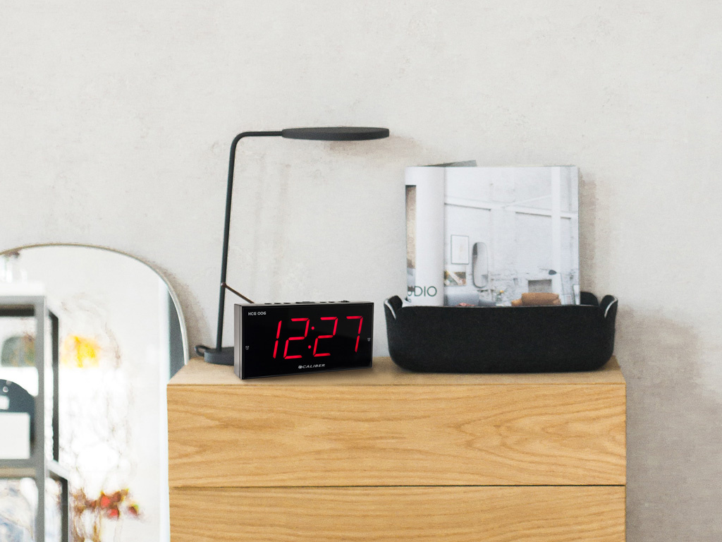 Digital alarm clock with snooze function - Dual alarm clock - Large red ...