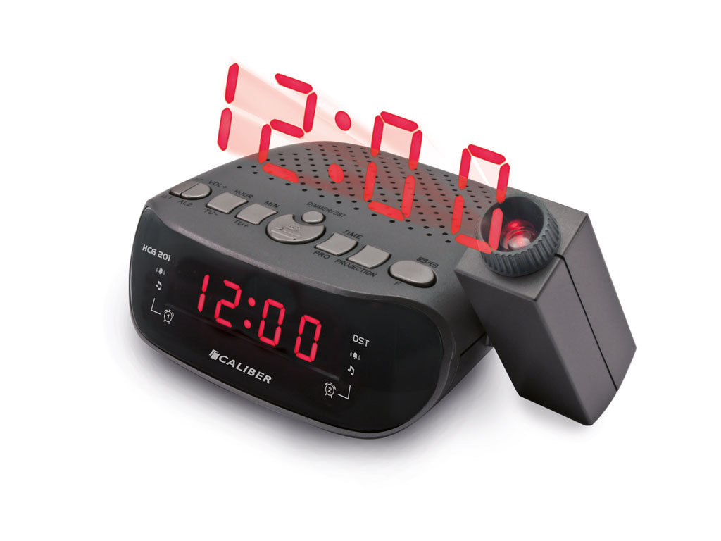 Clock radio with projection - Black (HCG201) | Caliber
