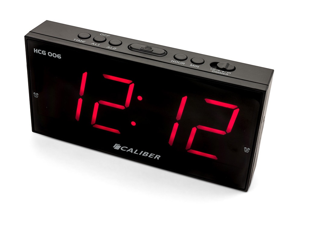 Digital alarm clock with snooze function - Dual alarm clock - Large red ...