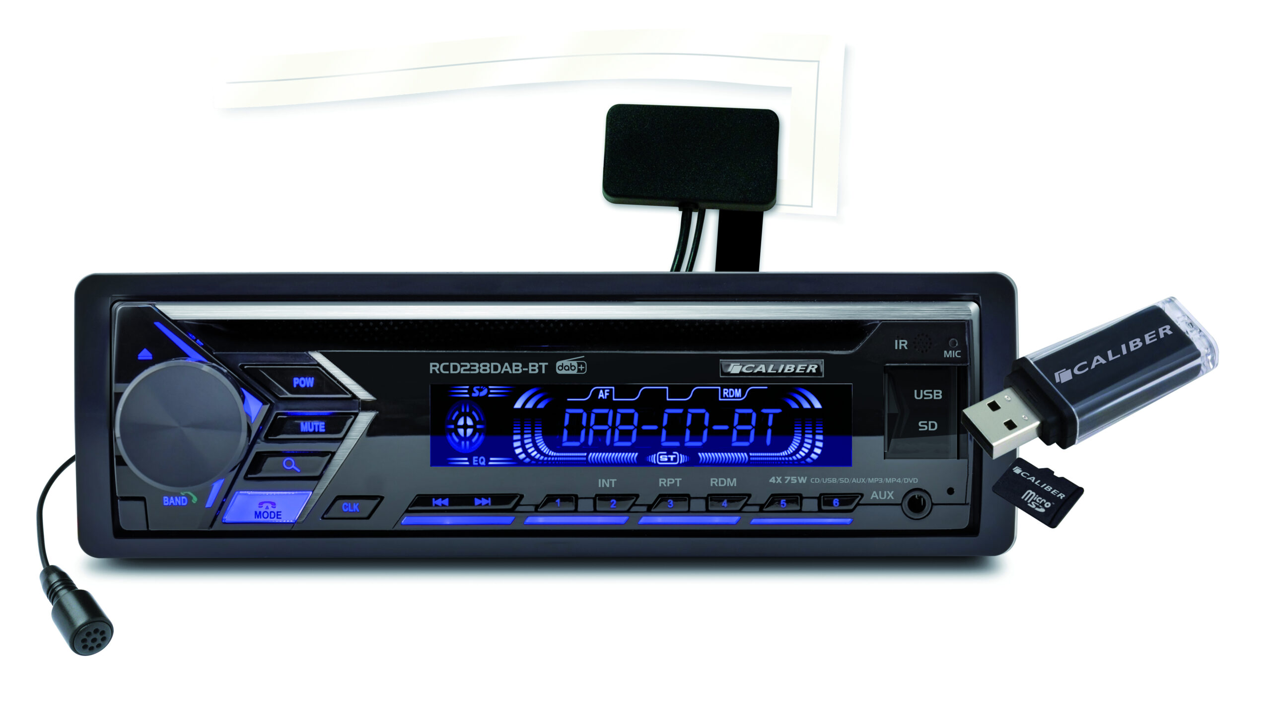 Car radio with Bluetooth® technology and DAB+ - CD/USB/SD 4x75Watt ...