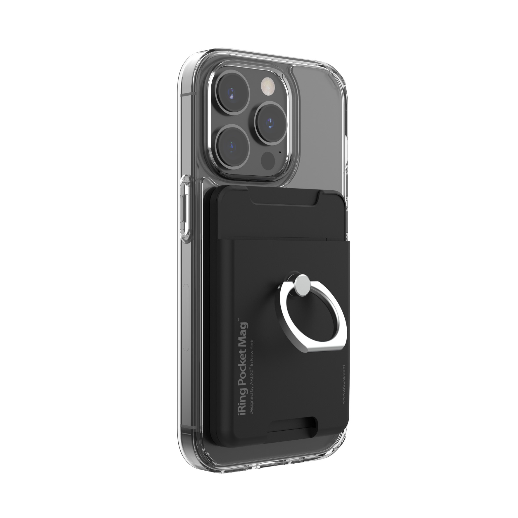 iRing Pocket Phone Holder - Card Holder - Universal - Matte Black | Caliber