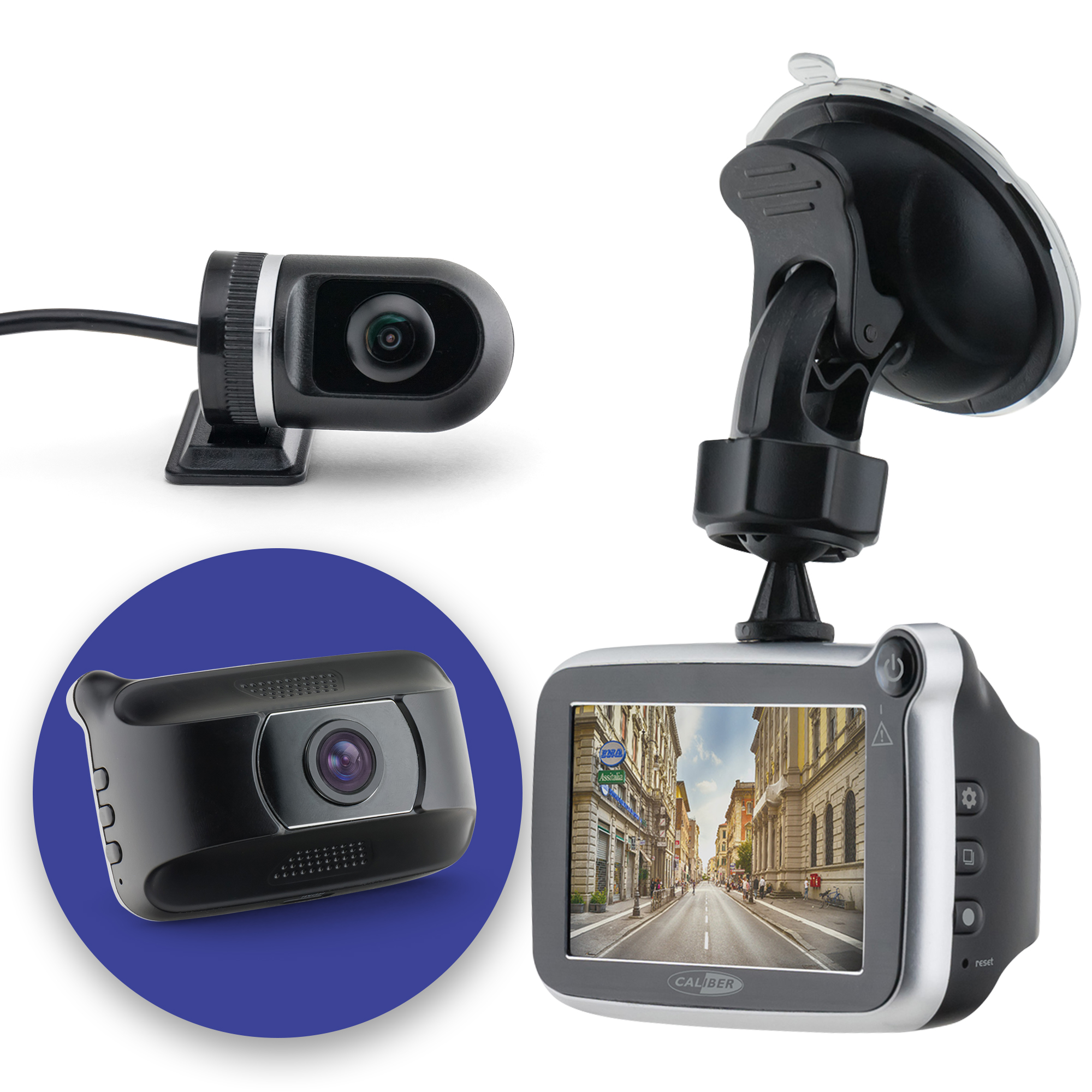 Caliber Dashcam Voor Auto - Voor en Achter Camera - G-sensor - 2.7 Inch ...