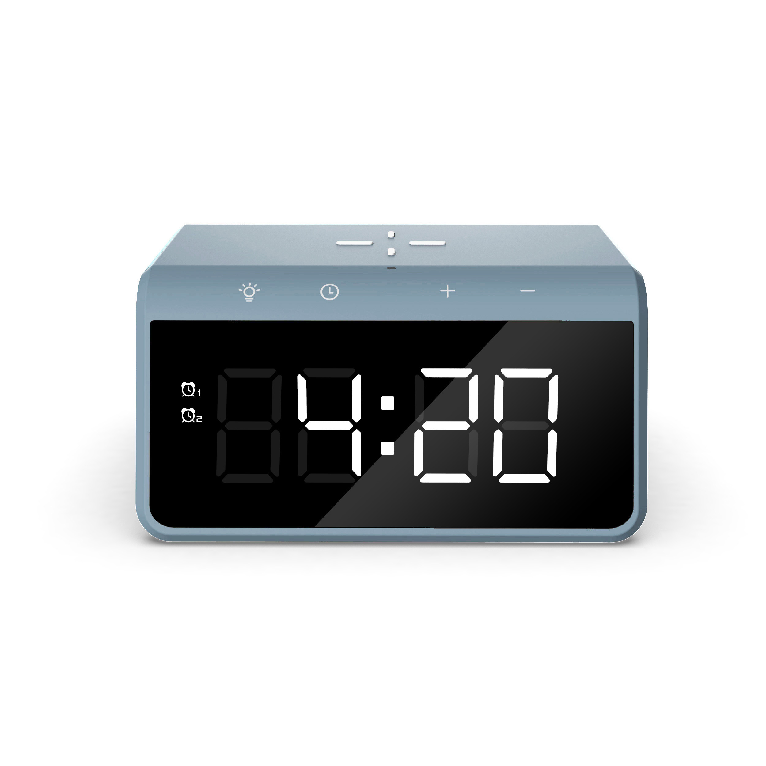 Digital alarm clock with wireless charger - Dual Alarm clock with Wake ...