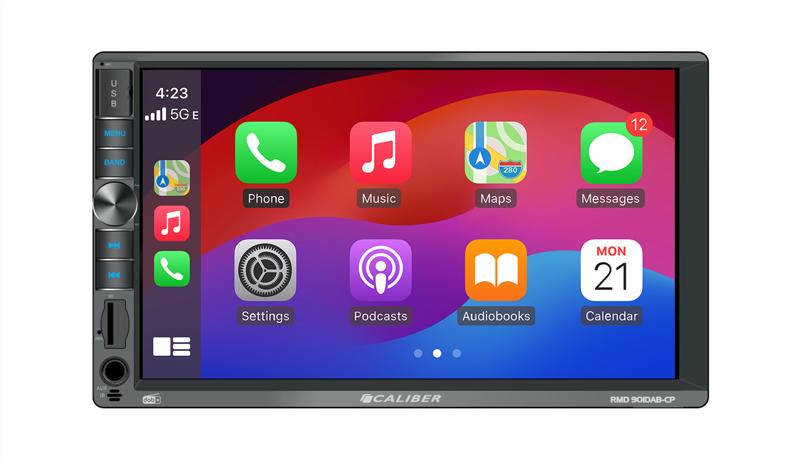 Autoradio Caliber Apple CarPlay - Écran tactile 7" - CarPlay sans fil ...
